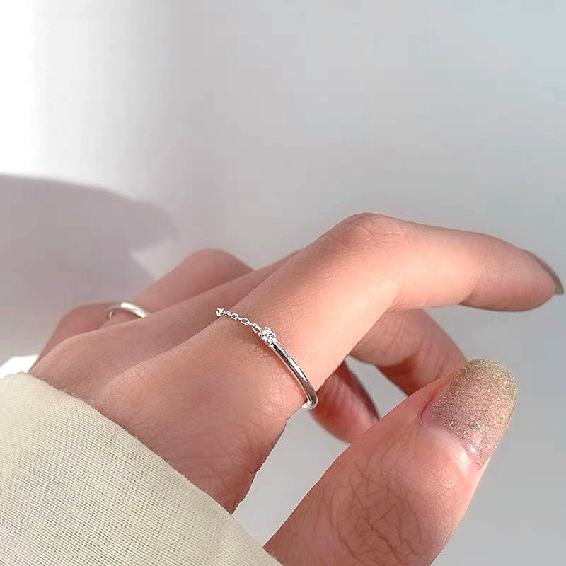 single diamante chain silver ring – Chili fashion & art gallery